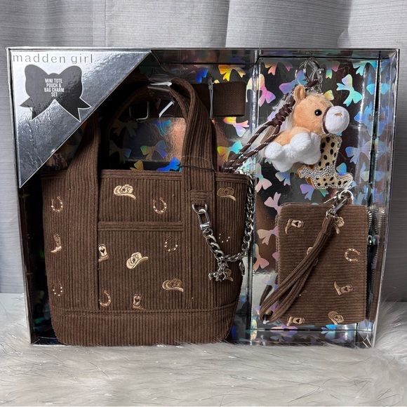 Madden Girl | Bags | Madden Girl Cowboy Brown Mini Tote Gift Set | Poshmark